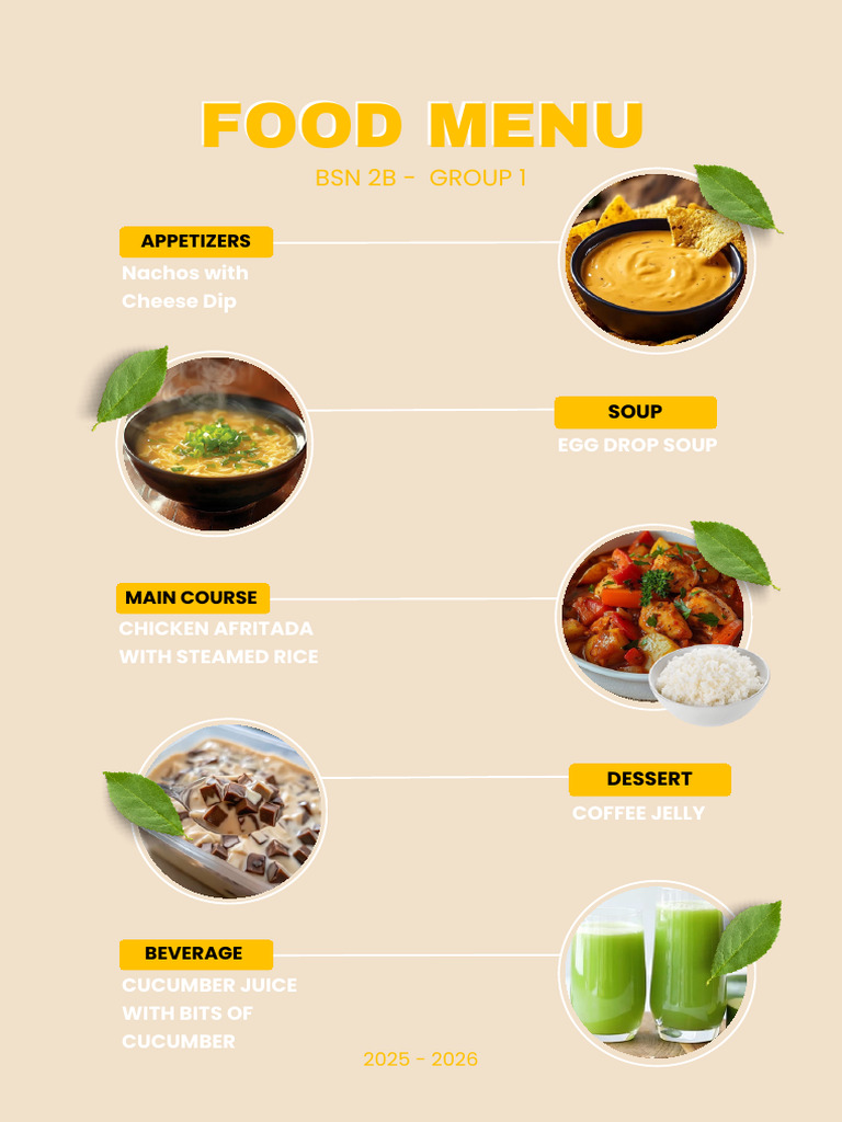 Yellow and Black Restaurant Food Menu - 20250928 - 013913 - 0000 | PDF