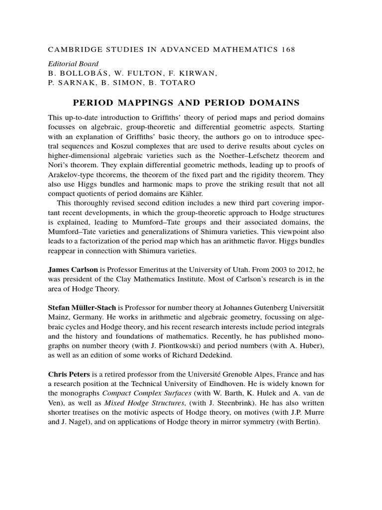 Period Mappings and Domains Explained | PDF | Manifold | Geometry