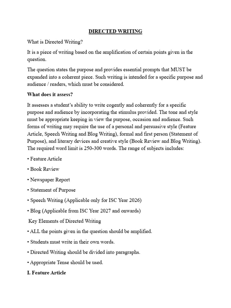 Format and Samples of Directed Writing | PDF | The Picture Of Dorian ...