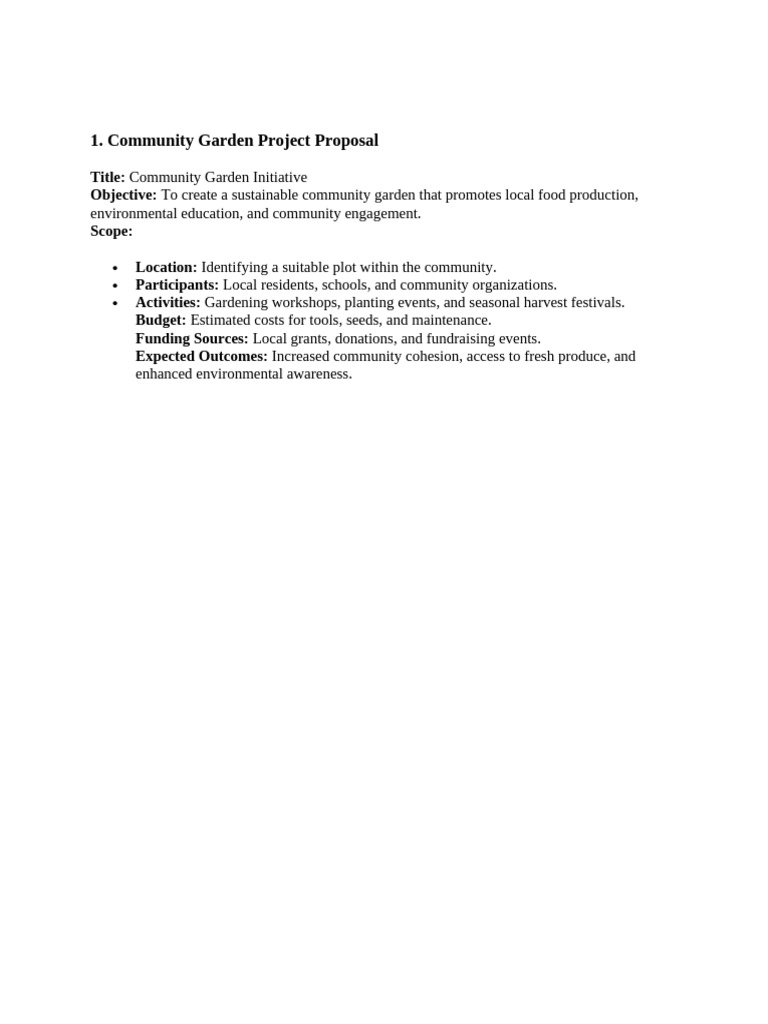 Community Garden Project Proposal | PDF