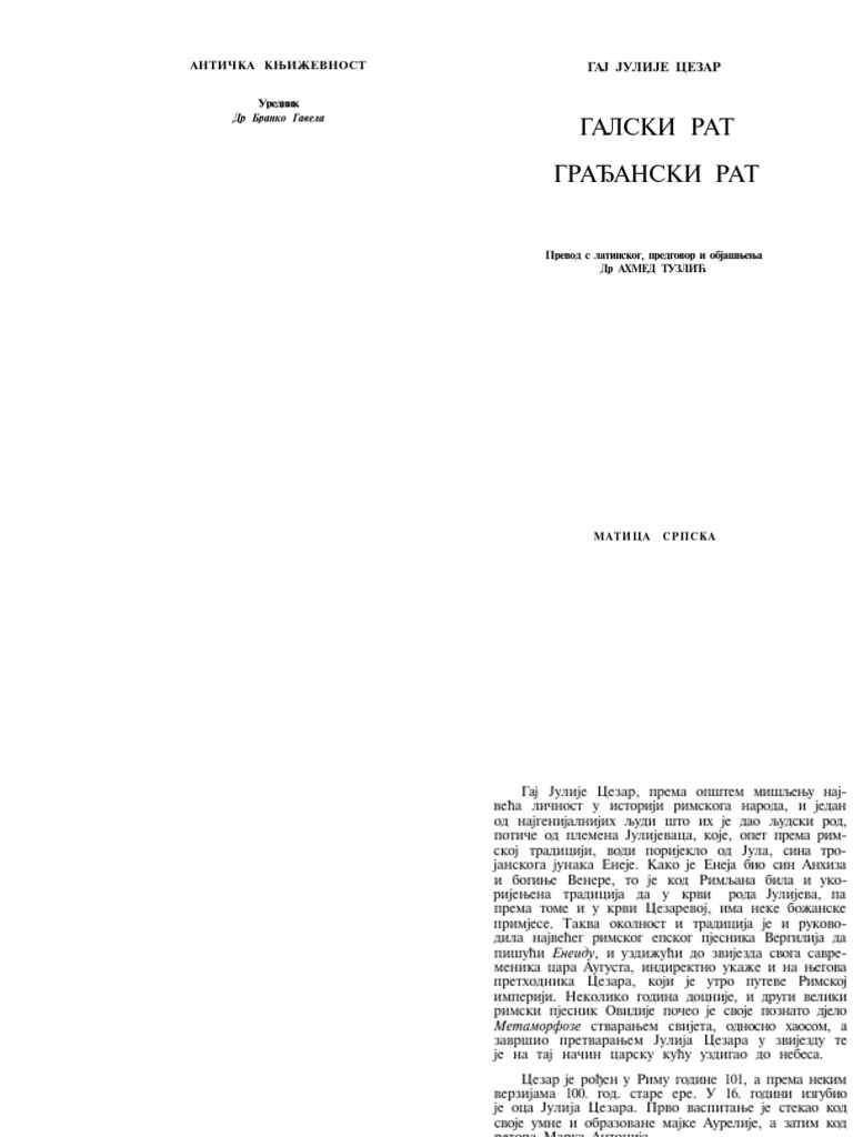 Cezar - Galski Rat | PDF