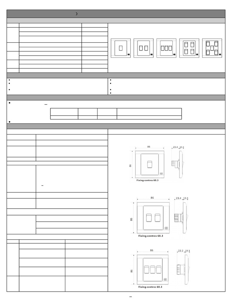 MK Essentials 10AX Switches Specs Guide | PDF | Switch | Alternating ...