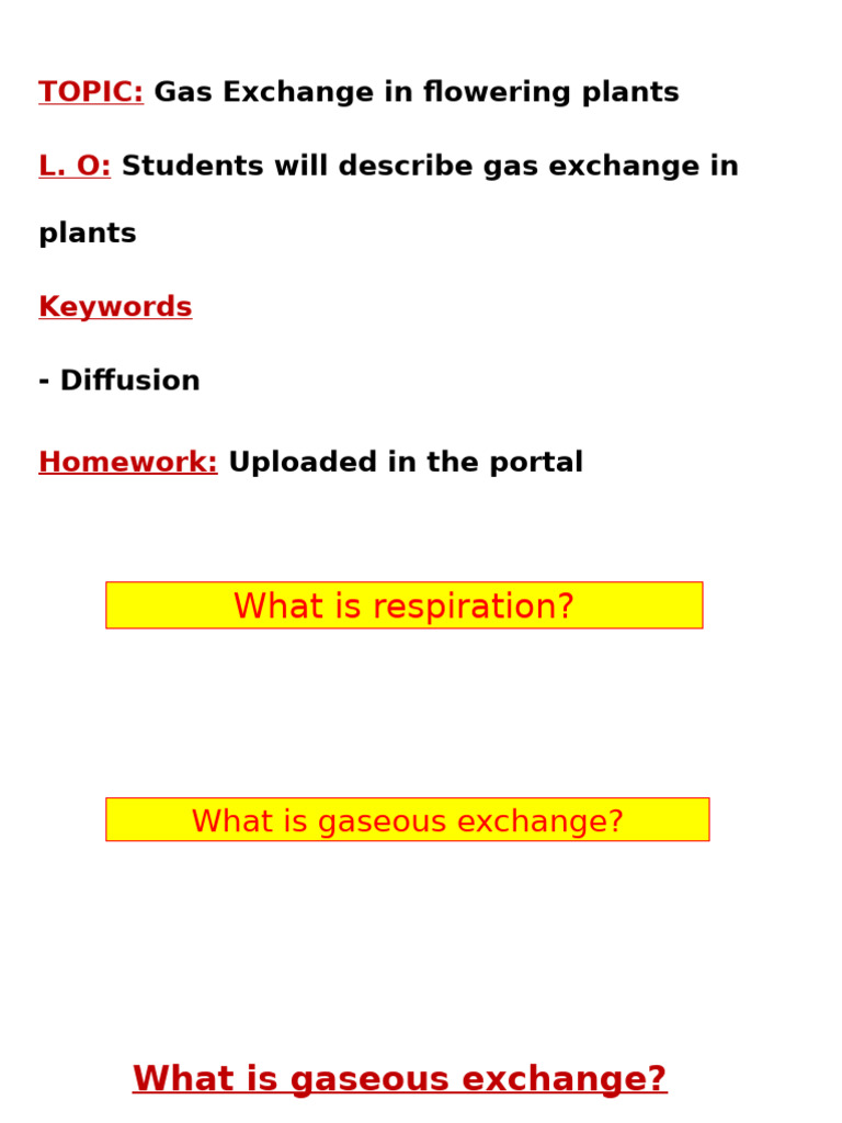 Unit 1: Gas Exchange | PDF | Photosynthesis | Stoma