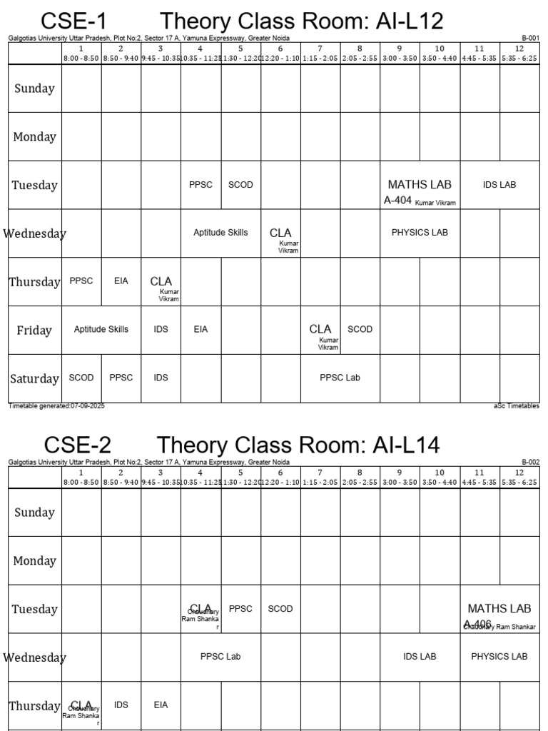 01 Time Table Scse Pdf