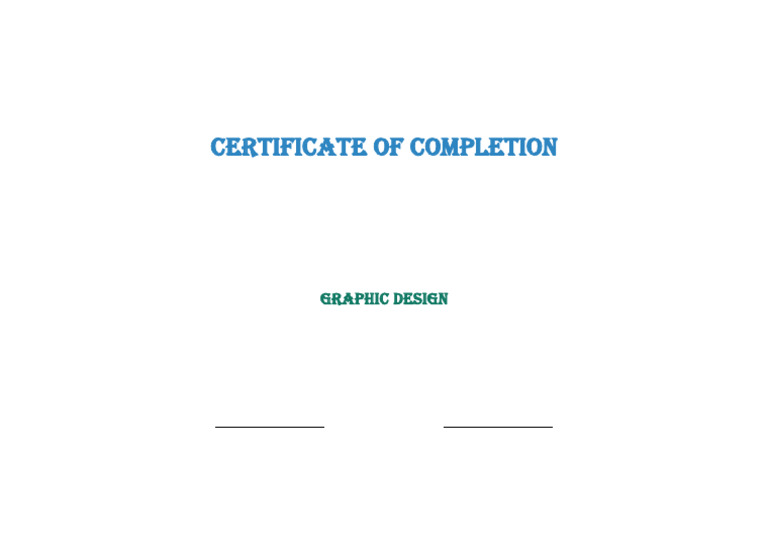 Graphic Design Course Completion Certificate | PDF