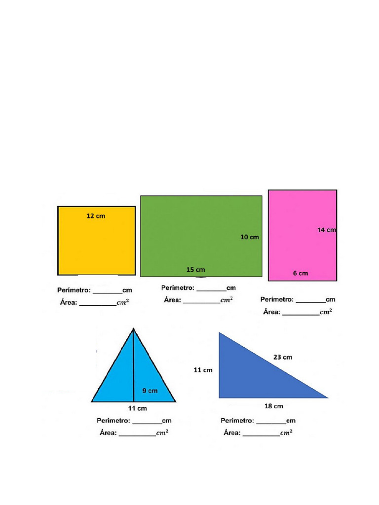 Ejercicios Perimetros y Areas | PDF