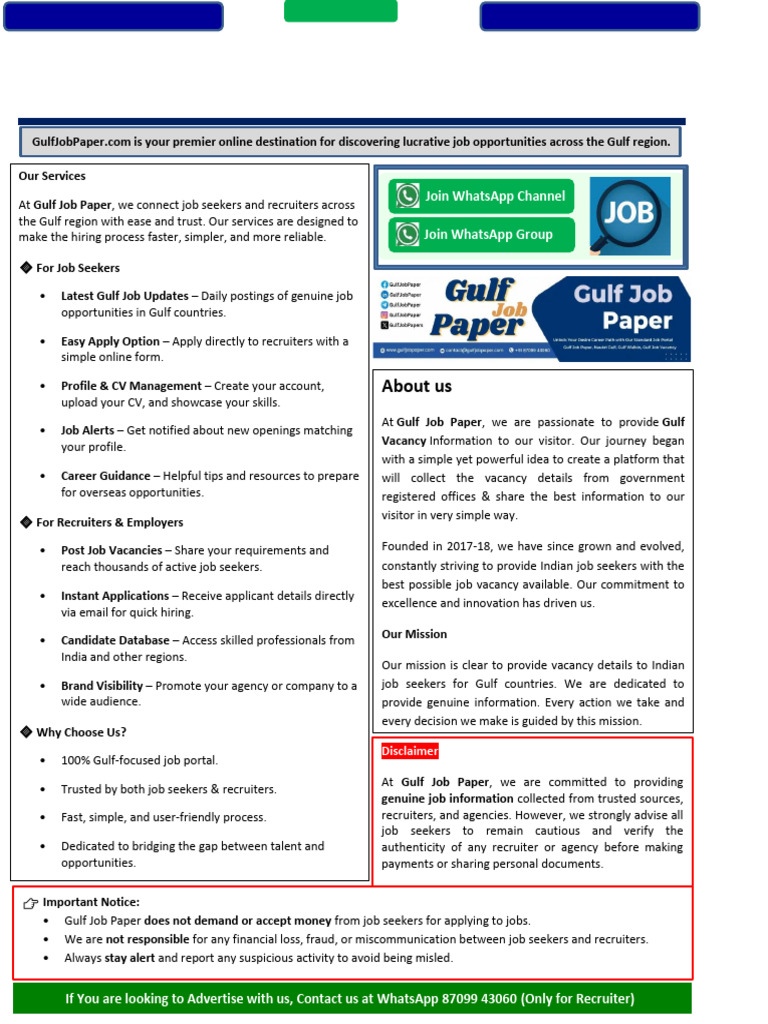 Gulf Job Opportunities Daily Updates | PDF | Recruitment