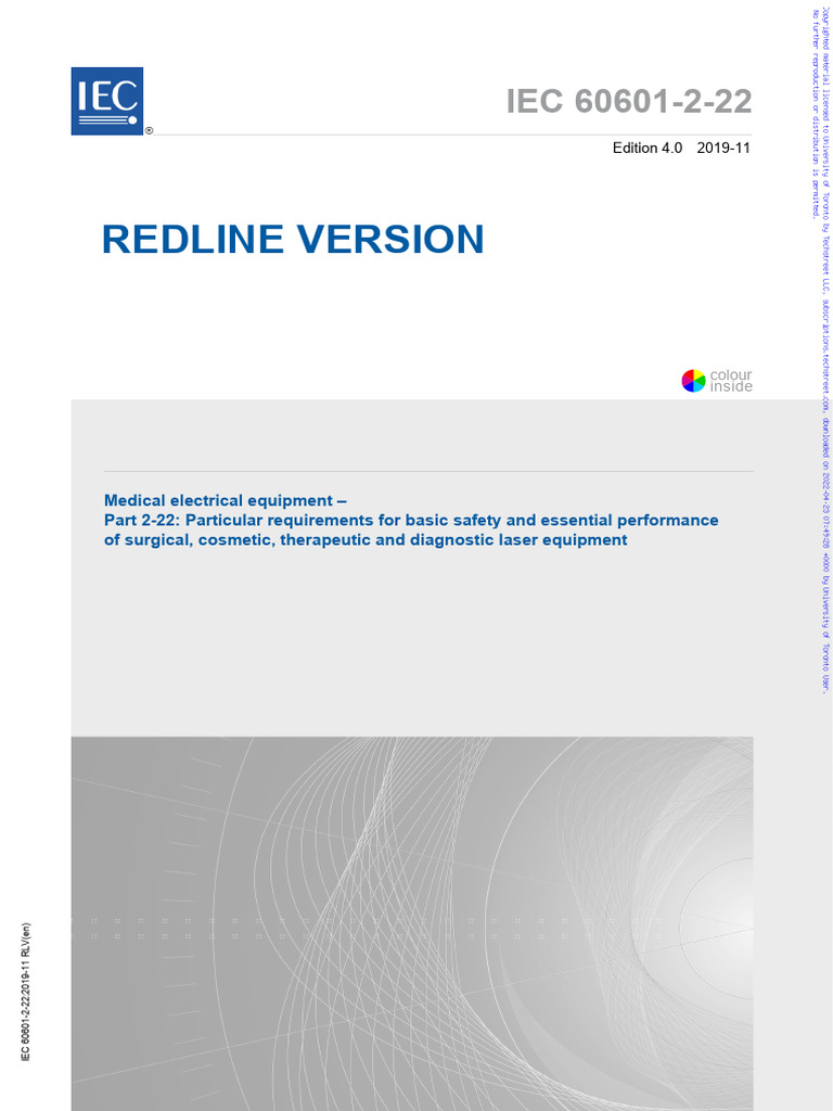 S IEC 60601-2-22 Ed. 4.0 En-2019 (Redline Version) | PDF | Laser ...