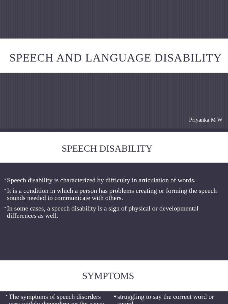 Speech and Language Disability | PDF | Medical Specialties | Human ...