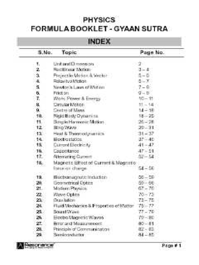 Resonance Physics Book | PDF