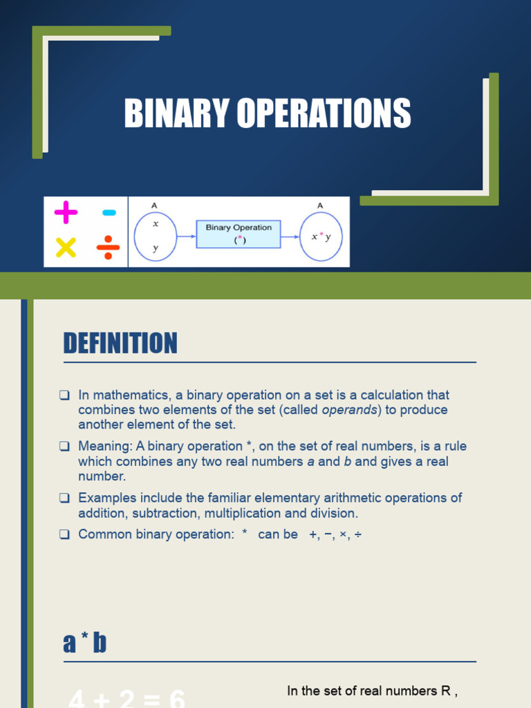 Understanding Binary Operations in Math | PDF | Division (Mathematics ...