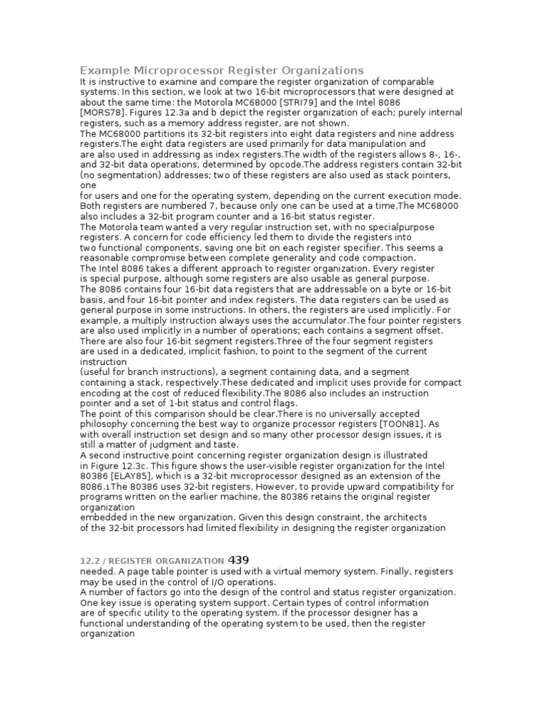 Example Microprocessor Register Organizations | PDF | Instruction Set | Pointer (Computer ...