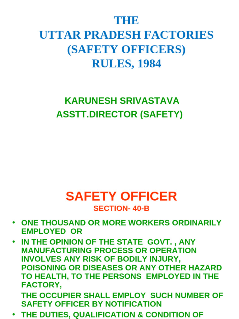 Safety Officers Rule 1984 | PDF | Safety | Probation