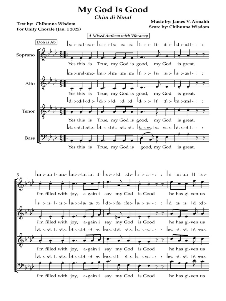 Hymne "My God Is Good" pour Chœur | PDF