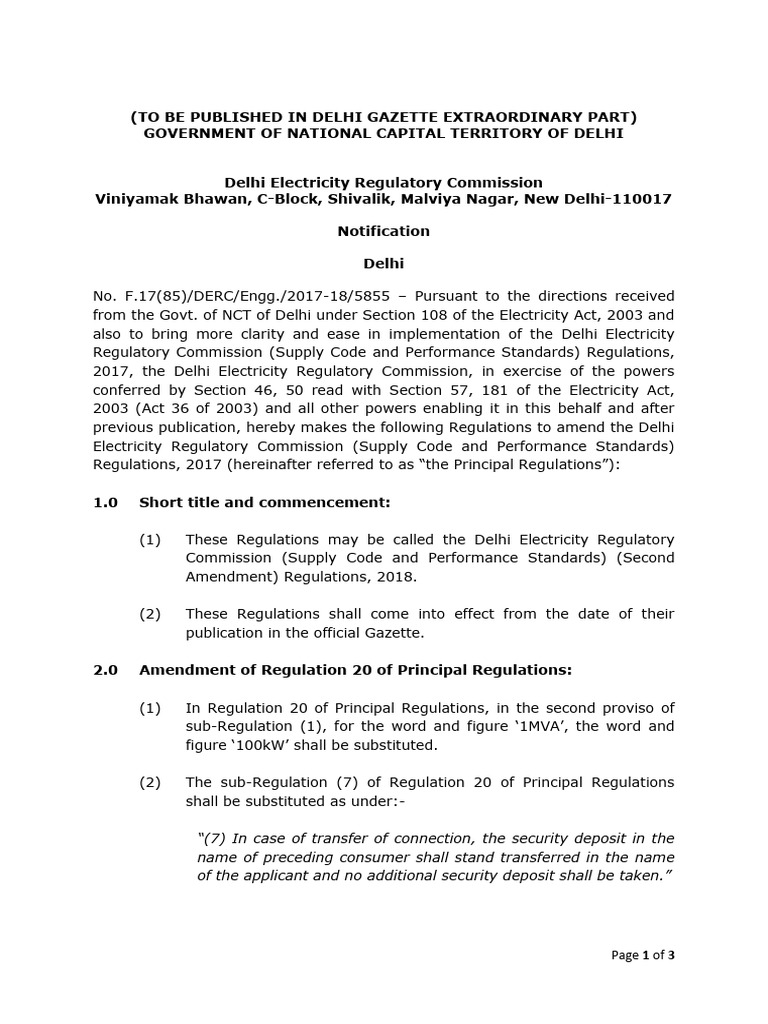 BSES:BYPL:2nd-Amendment-Regulations-25.9.18 | PDF | Electrical Grid ...