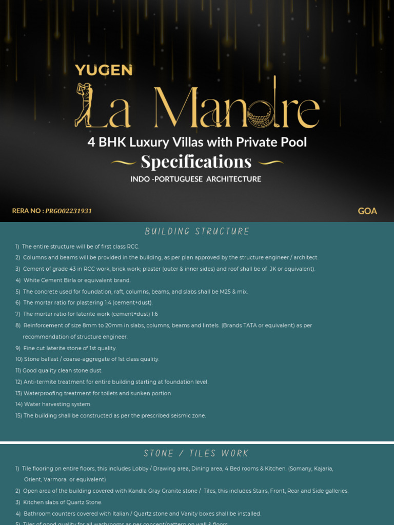La Mandre Specifications | PDF