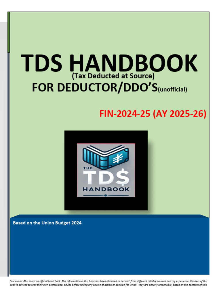 Tds Quick Referencer For Ddos Fy 2024-25 | PDF | Tax Deduction | Taxes
