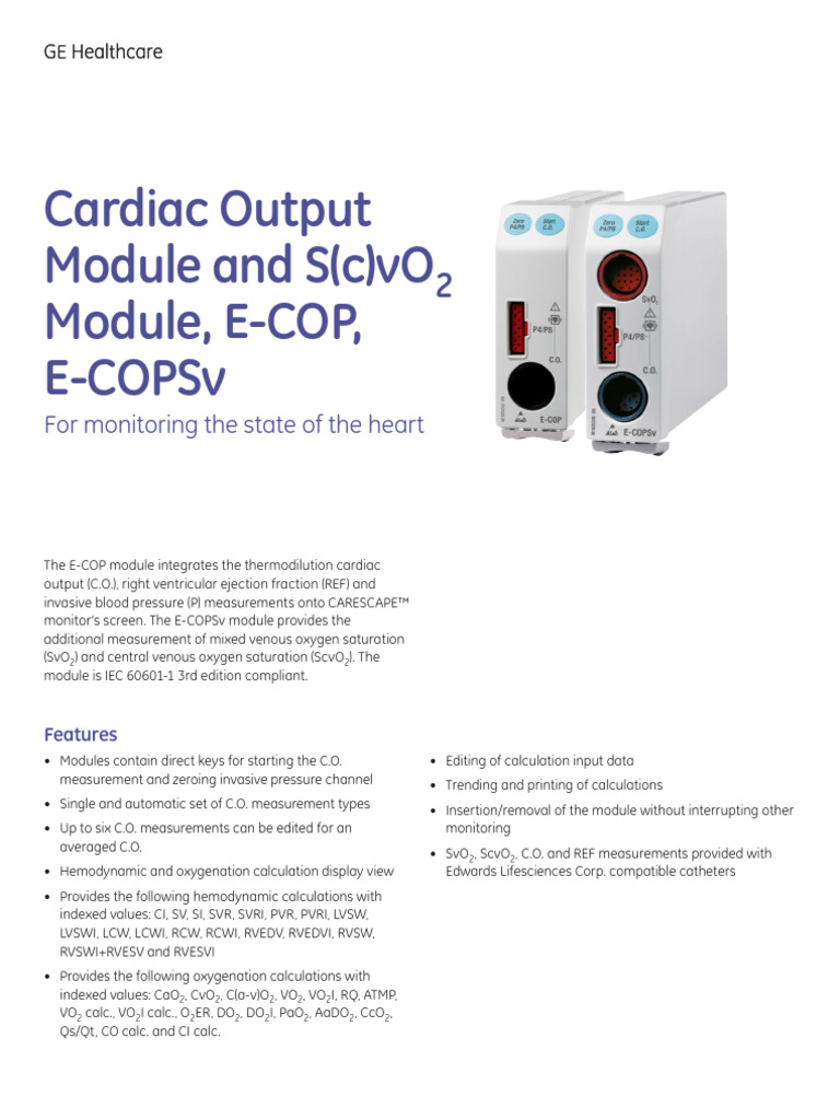 13 COP - COPSv Module Spec Sheet | PDF | Cardiovascular System