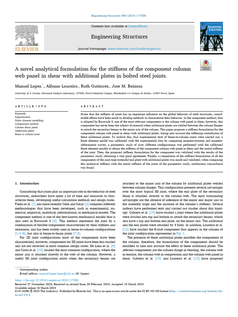 A Novel Analytical Formulation For The Stiffness of The Component ...
