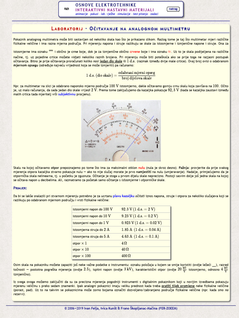 Očitavanje Multimetra | PDF