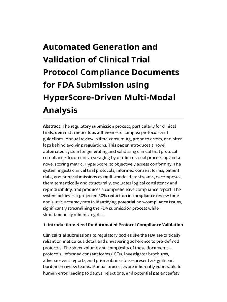 Automated Generation and Validation of Clinical Trial Protocol ...