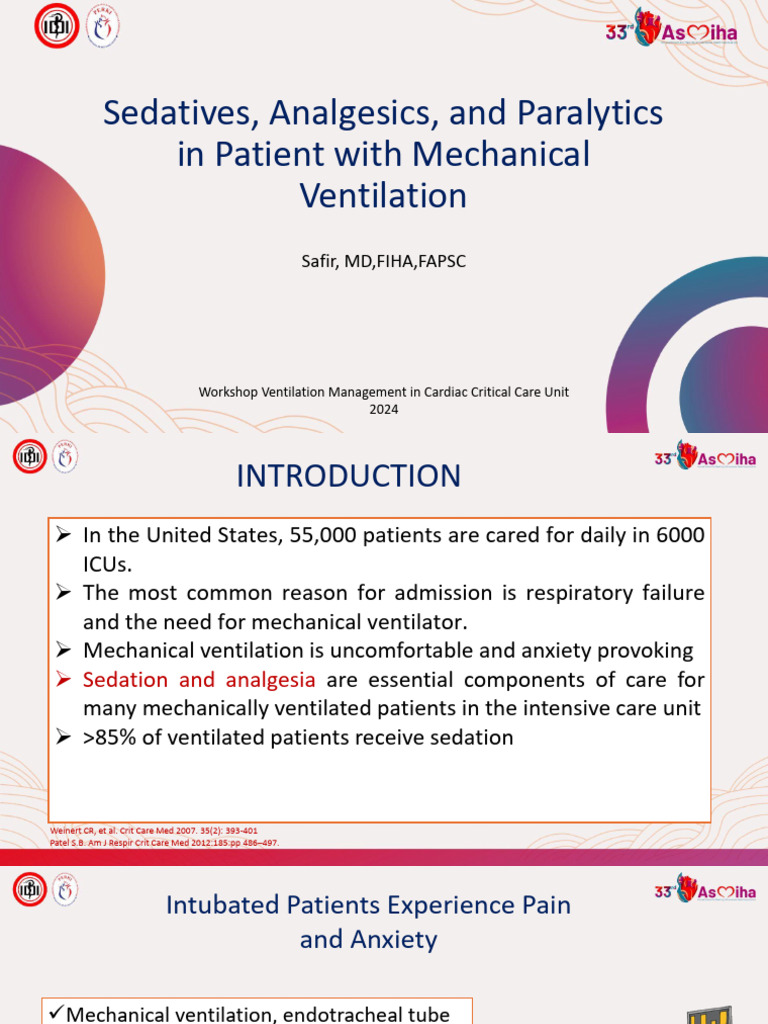 Sedatives, Analgesics, and Paralytics in MV) FINAL - PPTASMIHA2024 ...