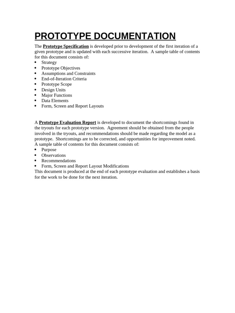 Prototype Documentation | PDF
