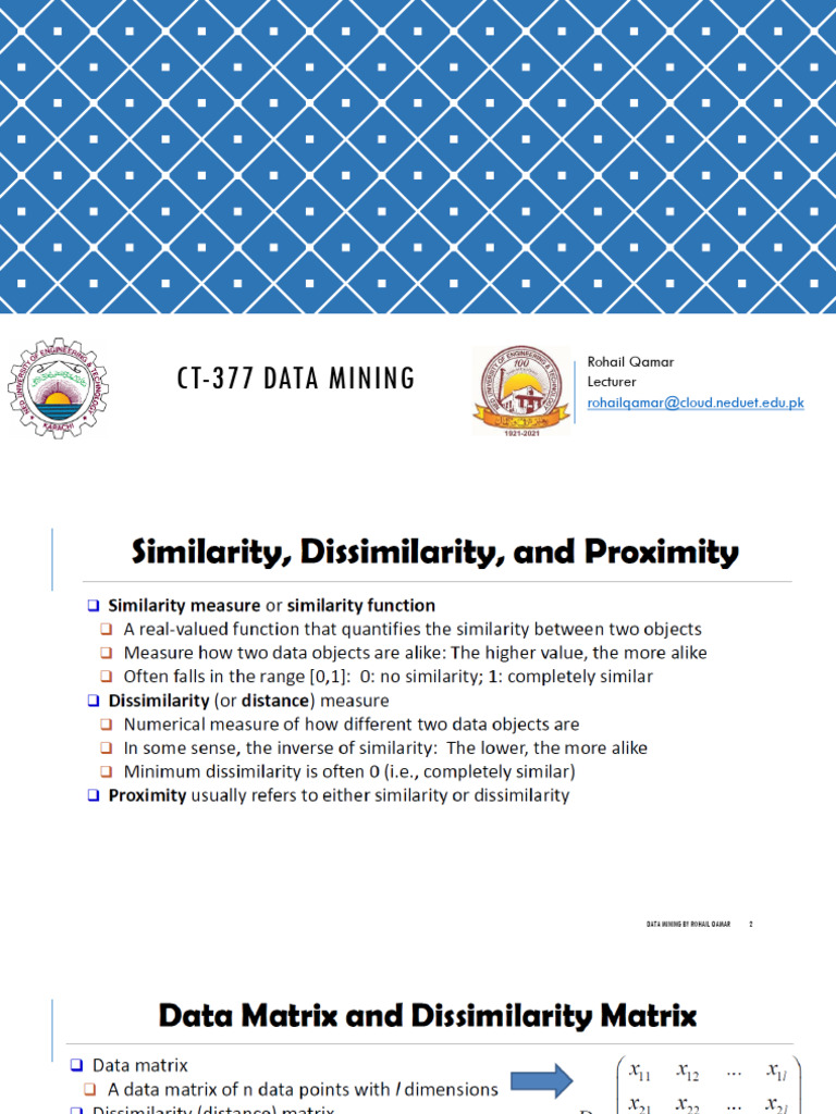 3 - Similarity Dissimilarity and Proximity | PDF