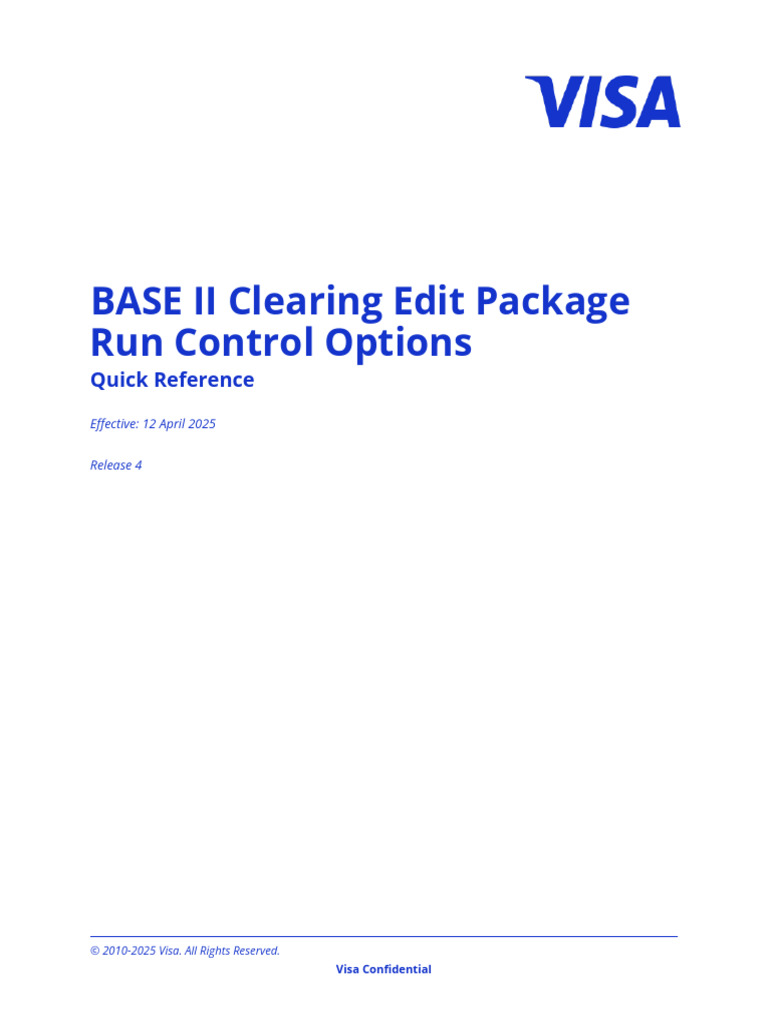 Base II Clearing Ep Release 4 Run Control Options Quick Ref | PDF | Non ...
