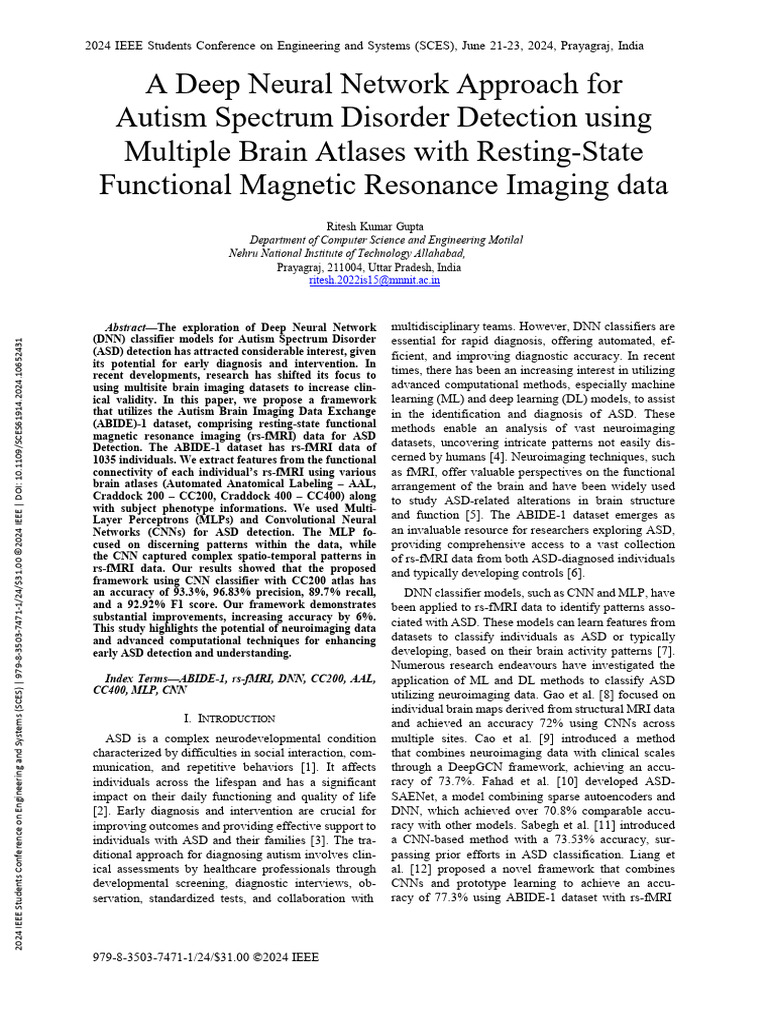 A Deep Neural Network Approach for Autism Spectrum Disorder Detection Using Multiple Brain ...