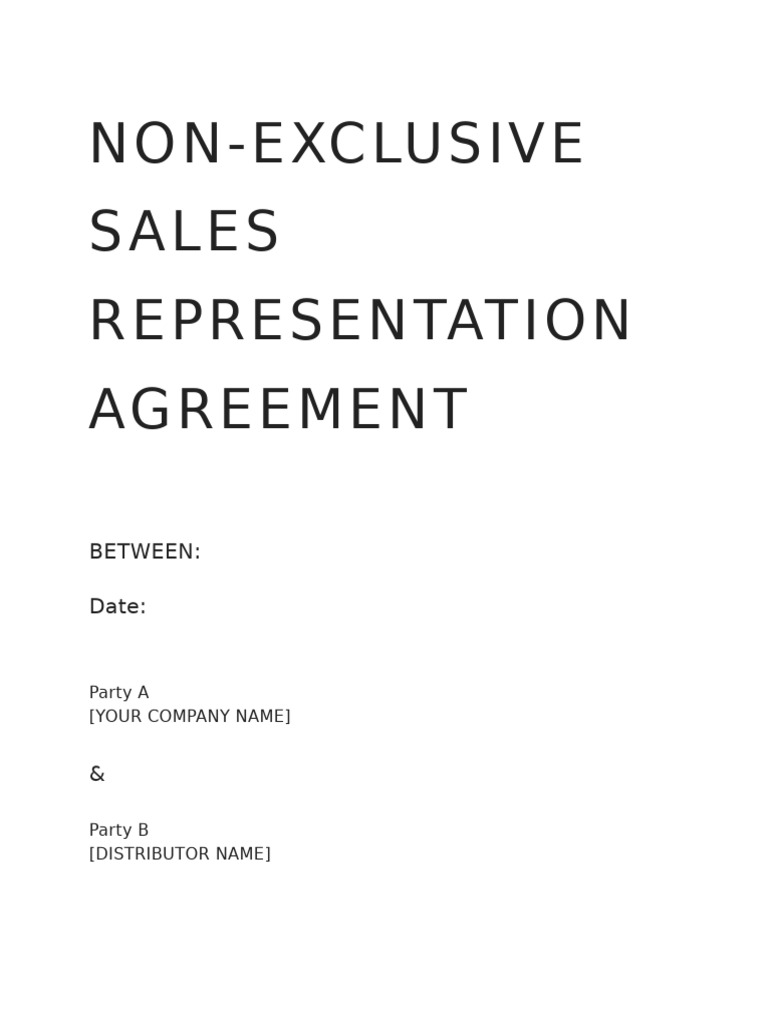 Non-Exclusive Sales Rep Agreement | PDF | Indemnity | Private Law