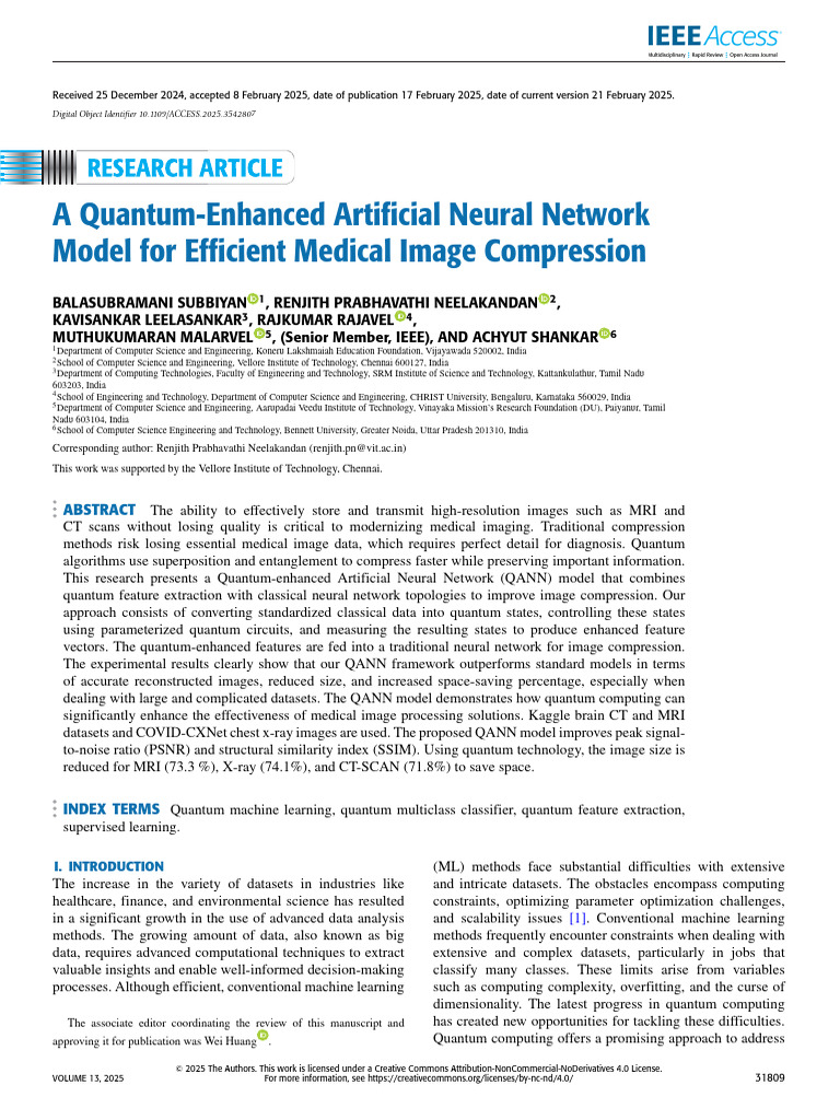 A Quantum-Enhanced Artificial Neural Network Model for Efficient ...