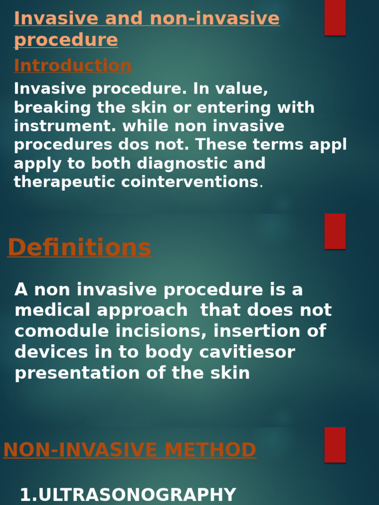 Invasive and Non-Invasive Procedure | PDF | Medical Ultrasound ...