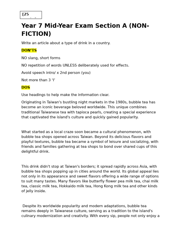 Exam Test Paper | PDF
