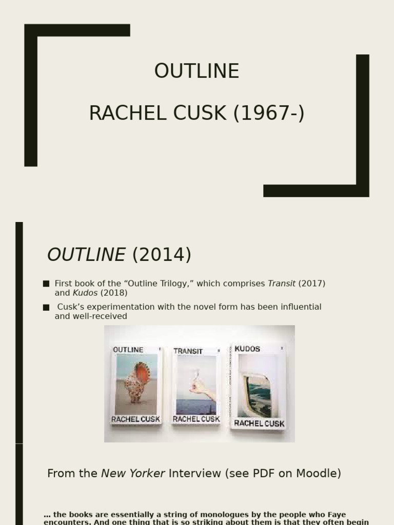 PowerPoint Outline Rachel Cusk | PDF