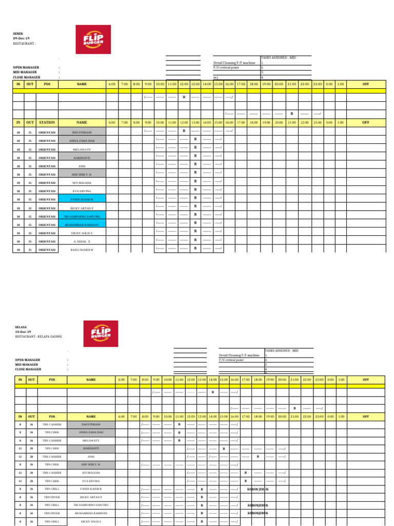 Update Line Bar Schedule | PDF