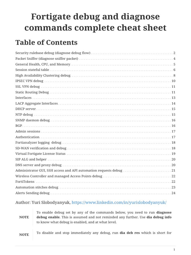 Fortigate Debug Diagnose Complete Cheat Sheet | PDF | Ip Address | I Pv6