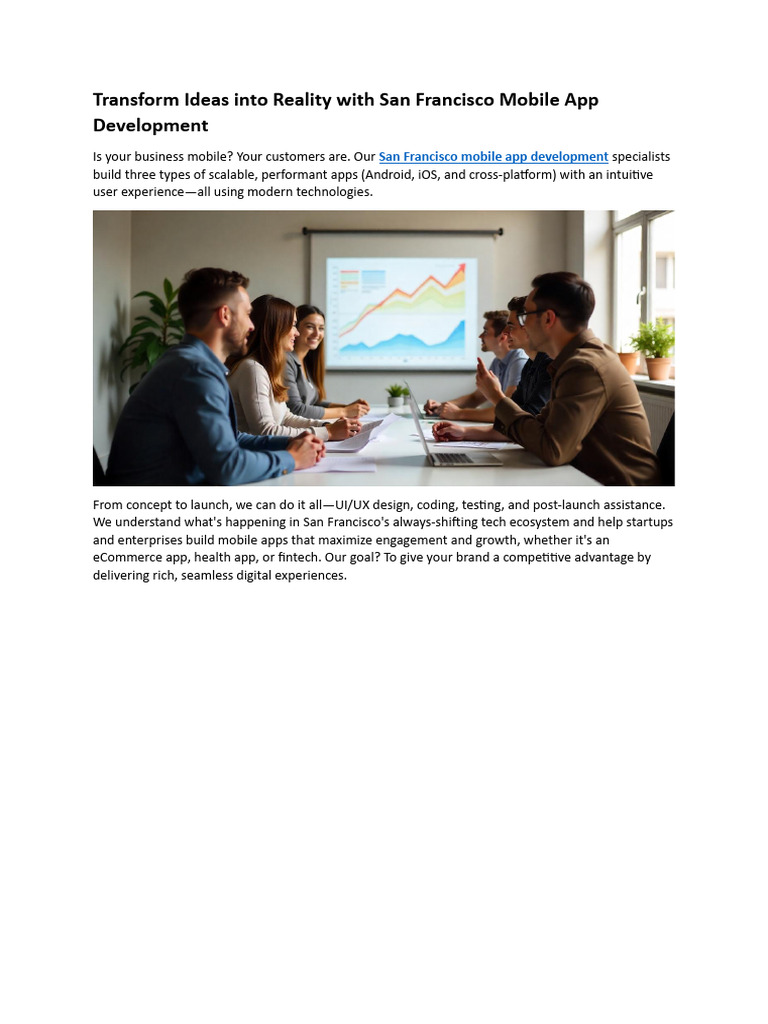 Transform Ideas Into Reality With San Francisco Mobile App Development ...