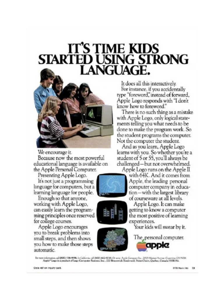 Apple Advertisement 1980s | PDF