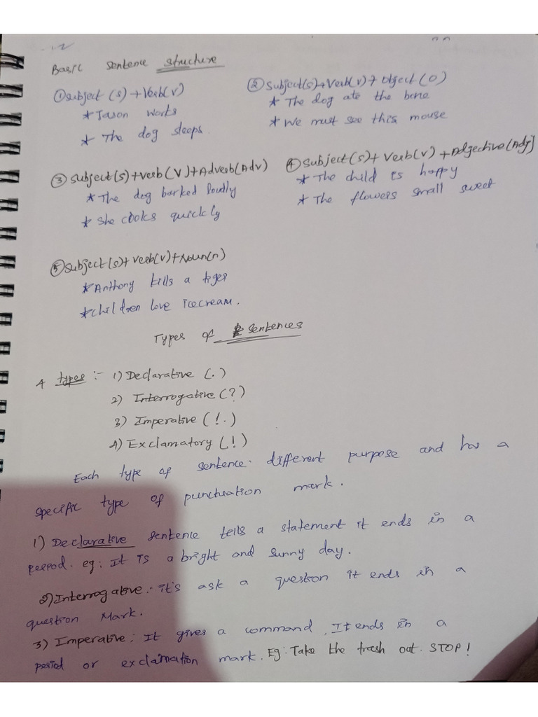 Basic Structures of Sentences | PDF