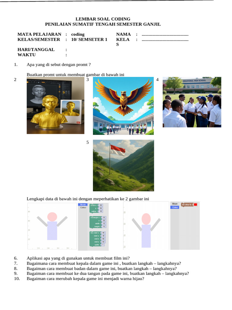 SOAL Koding Kelas 1 | PDF