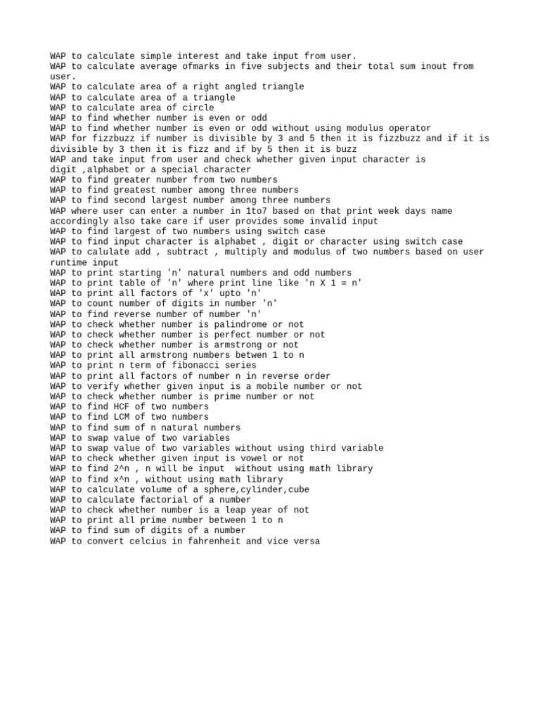 Important Java Programs | PDF
