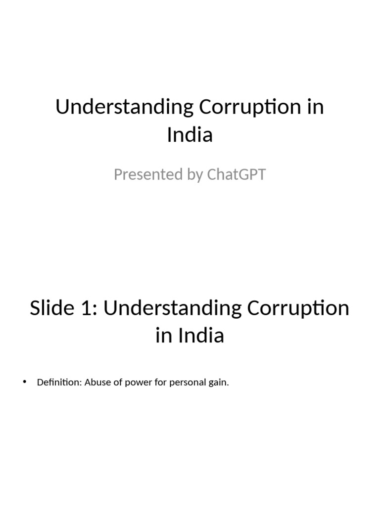 Understanding Corruption in India | PDF
