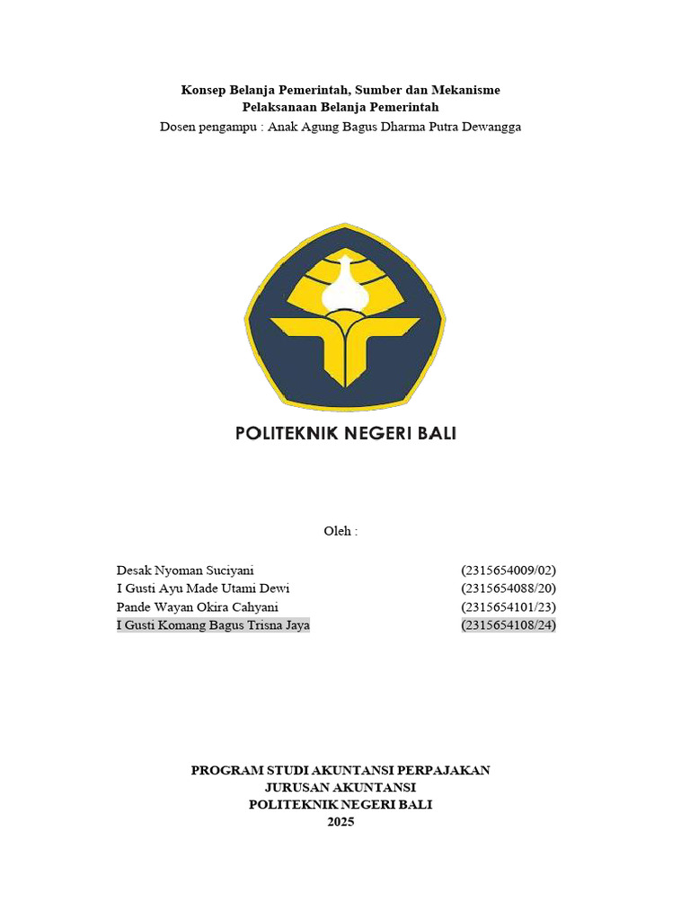 Mekanisme dan Sumber Belanja Pemerintah | PDF