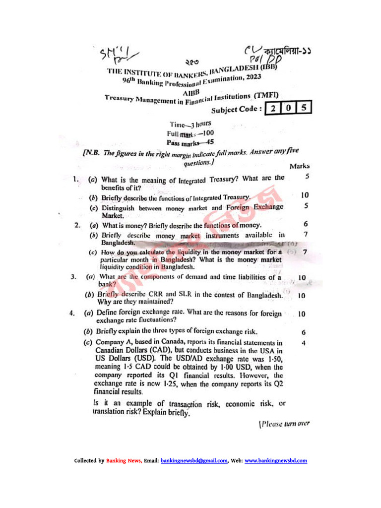 96 AIBB 205 Treasury Management in Financial Institutions TMFI | PDF