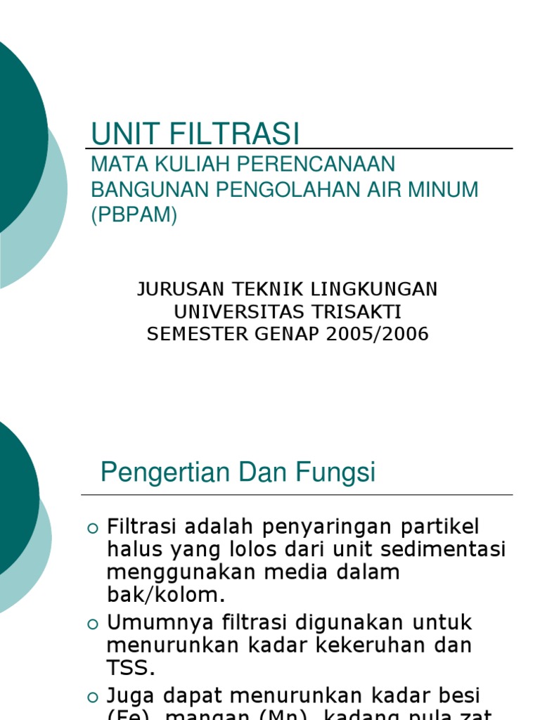 Unit Filtrasi