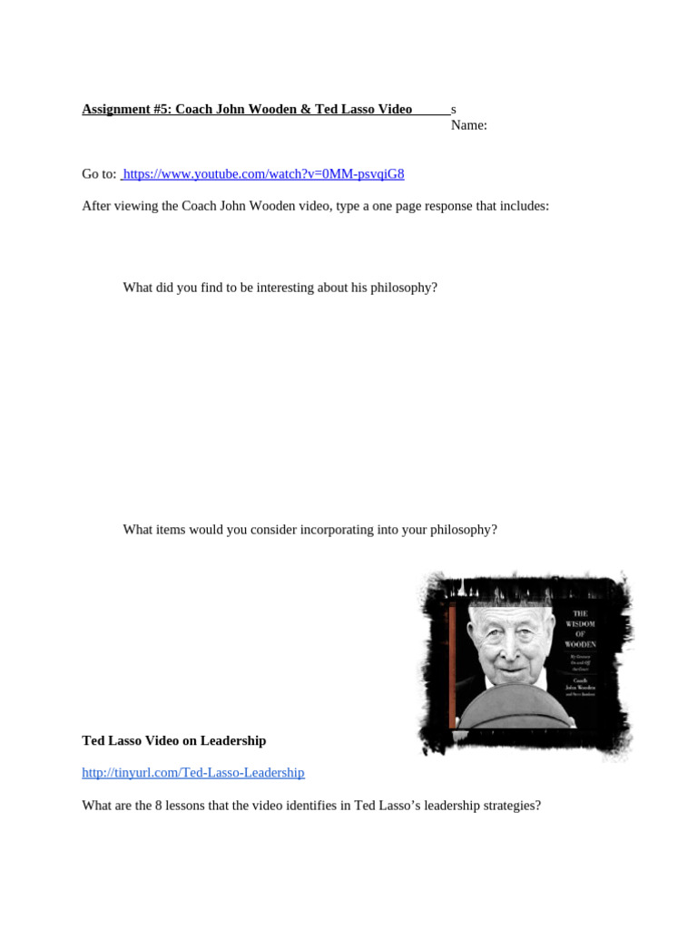 5 Assignment 5 Wooden & Lasso Video Response | PDF