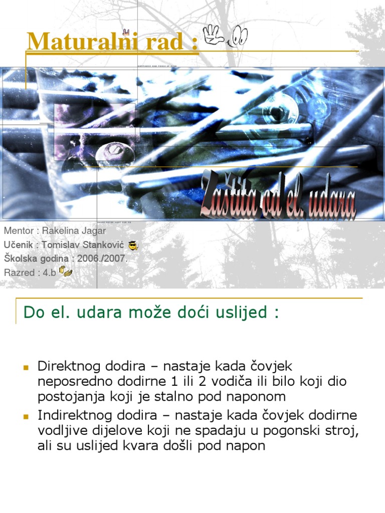 Maturalni - Rad - Zastita - Od - Elektricnog - Udara | PDF