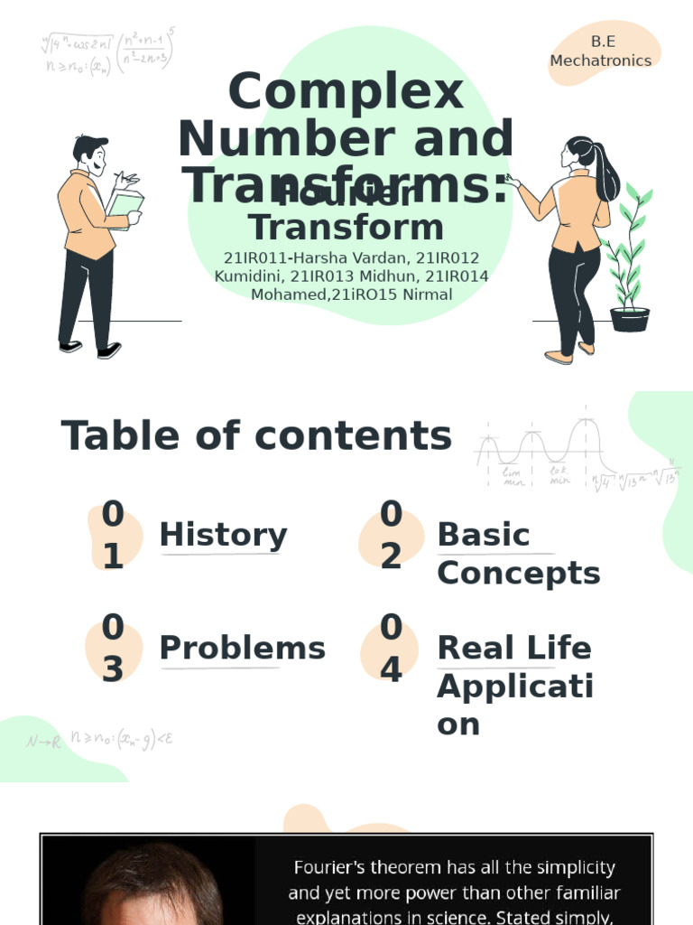 Maths Presentation (Fourier Transform) | PDF | Spectral Density | Sine Wave