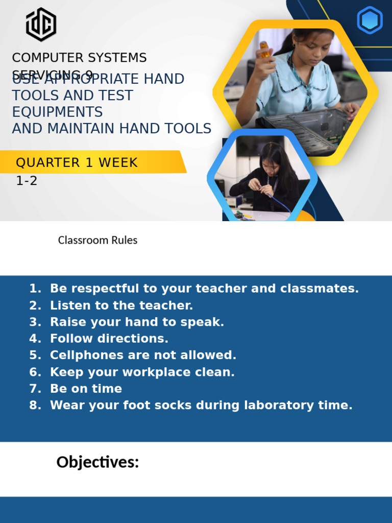 Css 9 Quarter 1 Week 2 3 Review | PDF | Tools | Screw